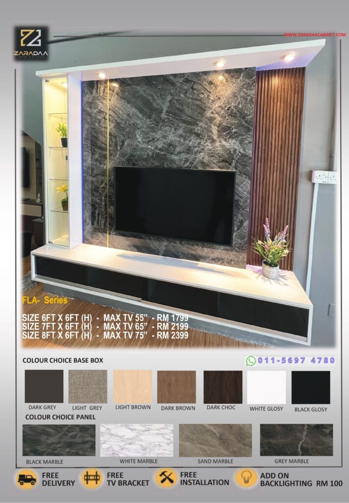 [FREE INSTALL & BRACKET TV] Kabinet Tv Gantung Harga Direct Kilang ...