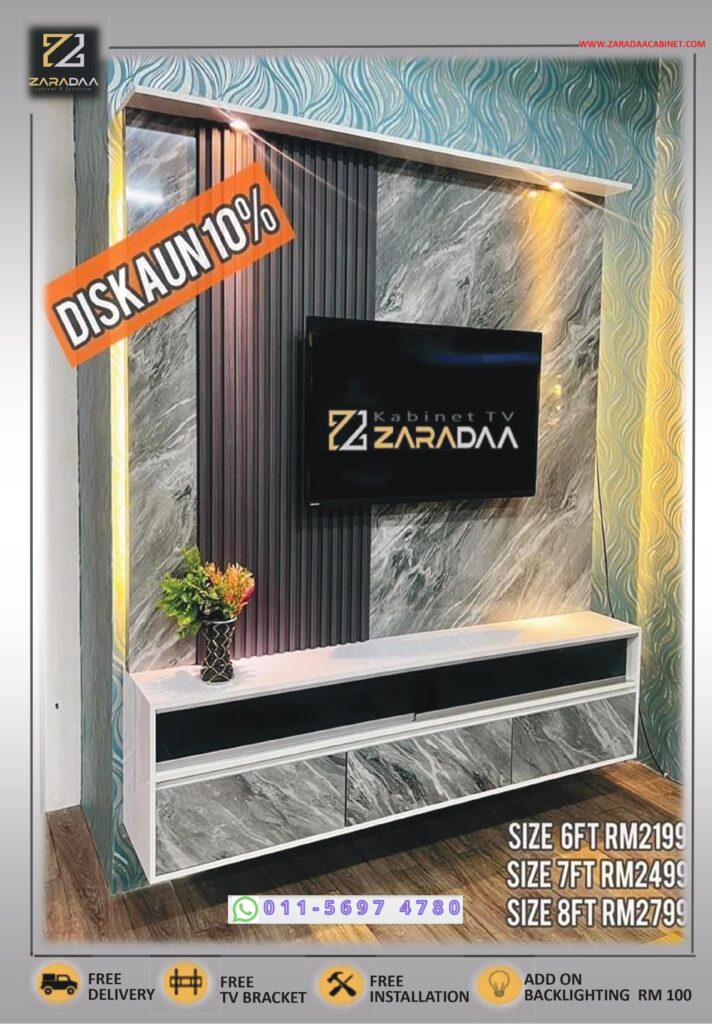 [FREE INSTALL & BRACKET TV] Kabinet Tv Gantung Harga Direct Kilang ...