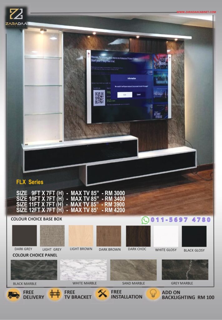 [FREE INSTALL & BRACKET TV] Kabinet Tv Gantung Harga Direct Kilang ...