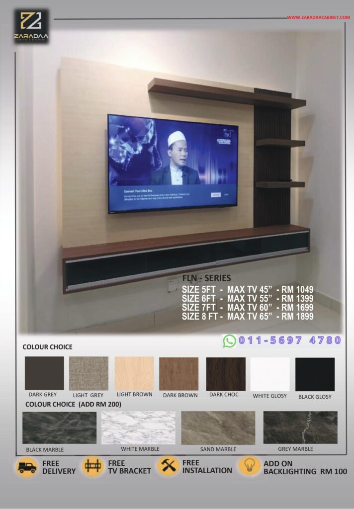 [FREE INSTALL & BRACKET TV] Kabinet Tv Gantung Harga Direct Kilang ...